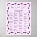 Modern Purple Wavy Alphabetical Seating Chart | Zazzle