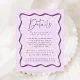 Modern Purple Wavy Frame Wedding Details Enclosure Card | Zazzle
