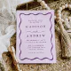 Modern Purple Wavy Frame Wedding Invitation | Zazzle