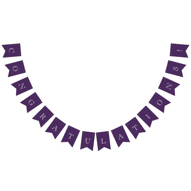 Modern Purple & White Congratulations Bunting Flags | Zazzle