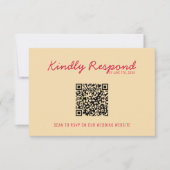 Modern QR Code Bright Colorful Retro Funky Wedding RSVP Card | Zazzle