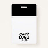 Modern QR Code Business Logo ID Card Employee Badge | Zazzle