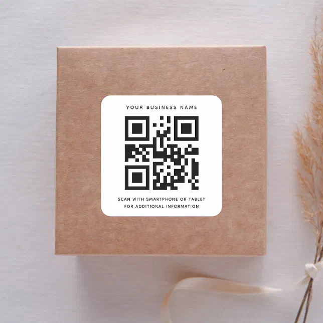 Modern QR Code Business Professional Custom Square Sticker | Zazzle