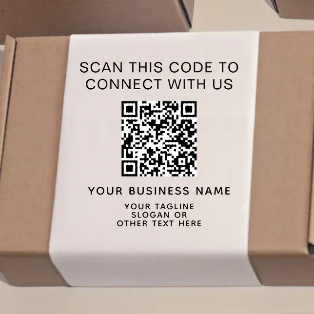 Modern QR Code Business Self-inking Stamp | Zazzle