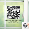 Modern QR Code Business Window Cling | Zazzle