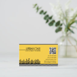 Modern QR Code Cab Taxi Driver Business Card | Zazzle