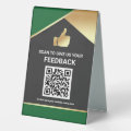 Modern QR Code Customer Feedback Table Tent Sign | Zazzle