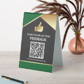 Modern QR Code Customer Feedback Table Tent Sign | Zazzle