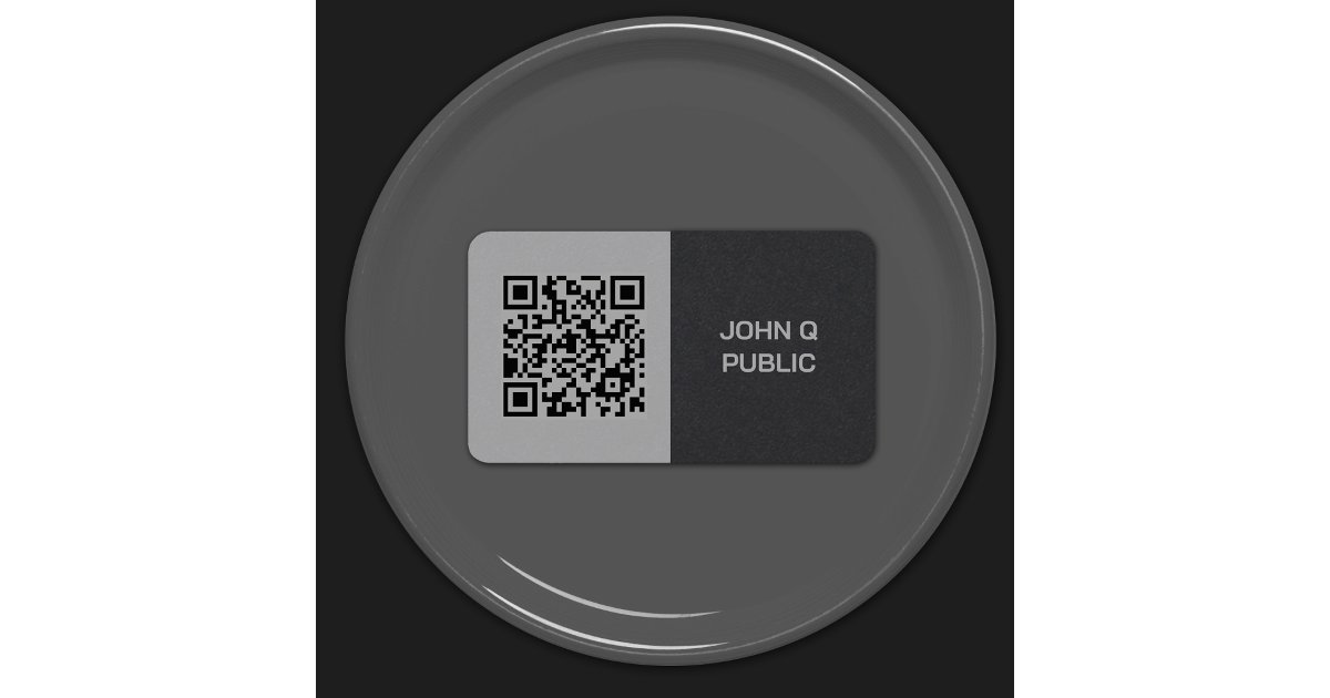 Modern QR Code Dark Business Card | Zazzle