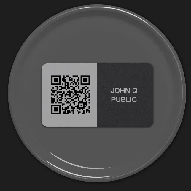Modern QR Code Dark Business Card | Zazzle