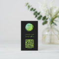 Modern QR Code Fluorescent Green Business Card | Zazzle