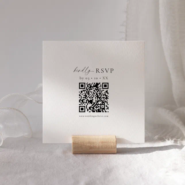 Modern QR Code Minimal RSVP Enclosure Card | Zazzle