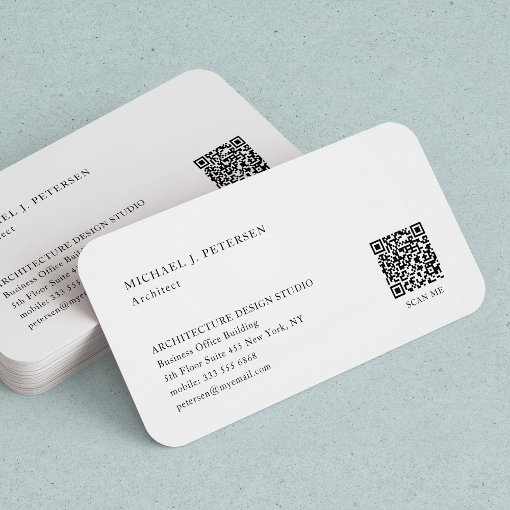 Modern QR CODE minimalist professional template Business Card | Zazzle