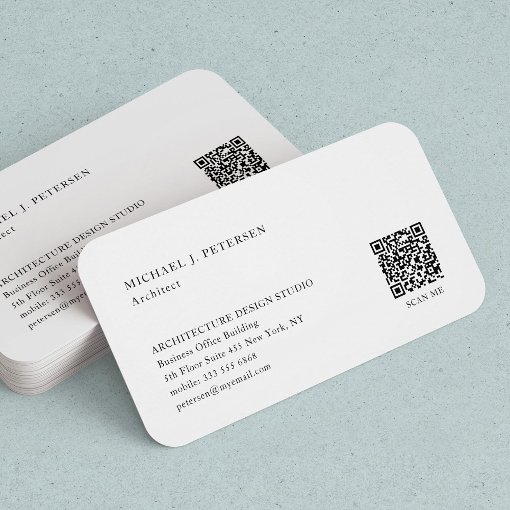 Modern QR CODE minimalist professional template Business Card | Zazzle