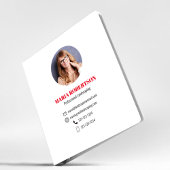 Modern QR Code Minimalist Red Business 3 Ring Binder | Zazzle