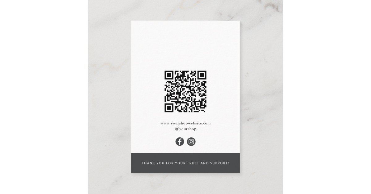 Modern QR Code Necklace Earrings Display Card | Zazzle