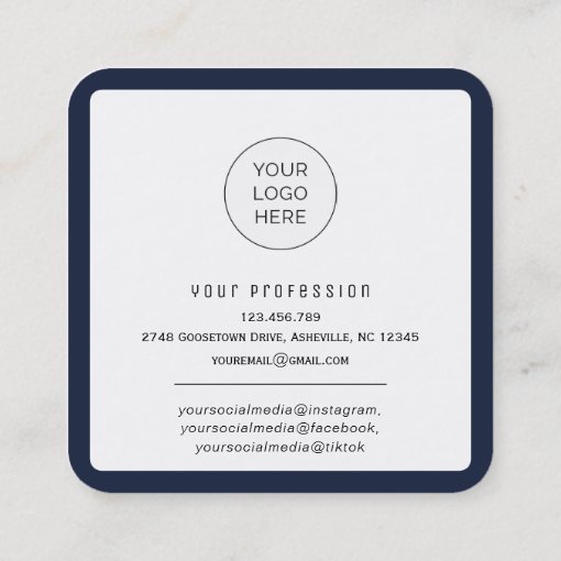 Modern QR code networking scannable logo simple Square Business Card ...