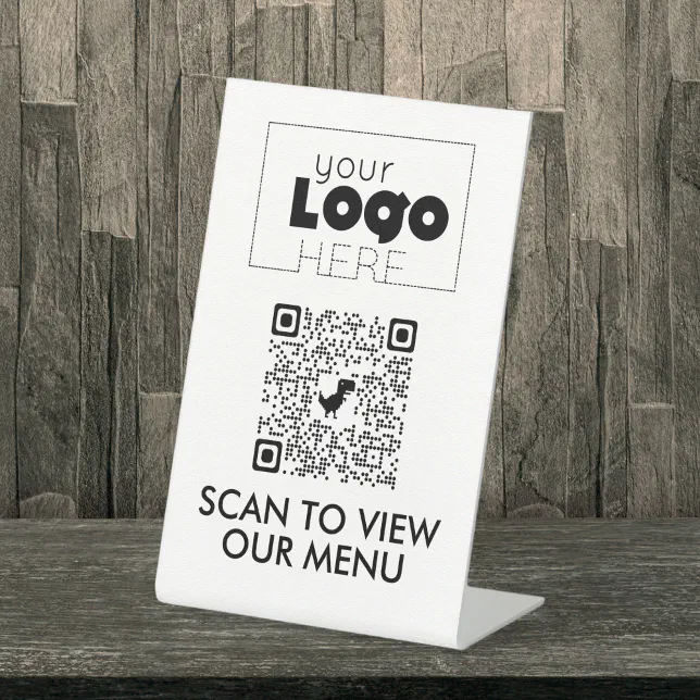 Modern QR Code No Contact Scan for Menu Table Sign | Zazzle