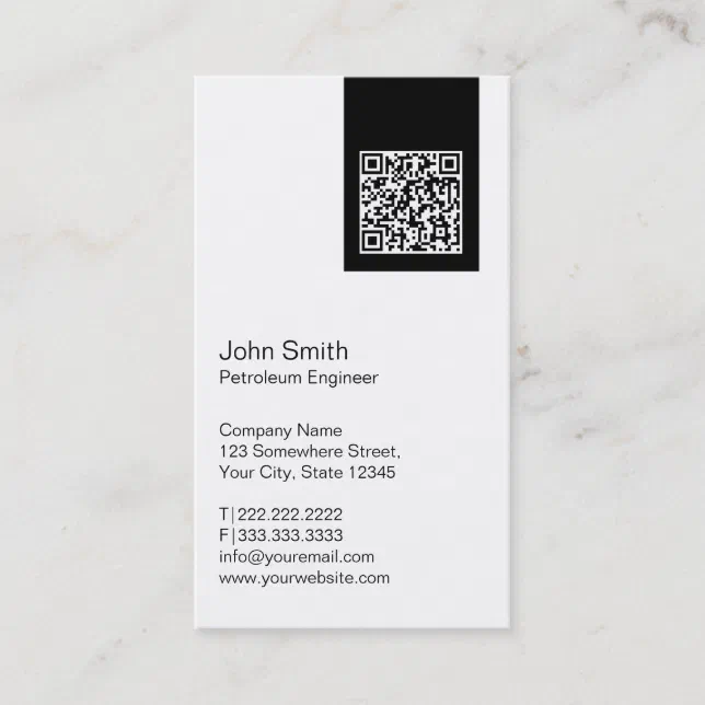 Modern QR code Petroleum Engineer Business Card | Zazzle