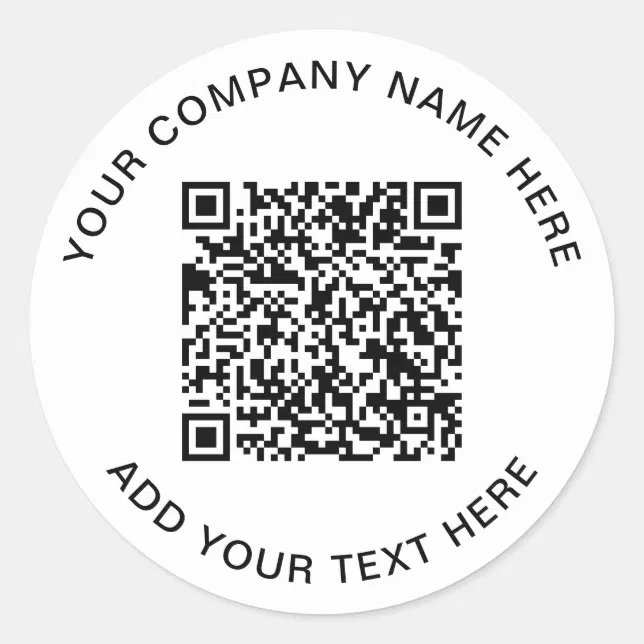 Modern QR Code Promotional Classic Round Sticker | Zazzle