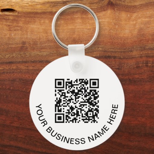 Modern QR Code Promotional Keychain | Zazzle