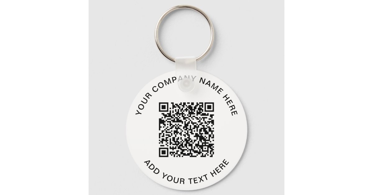 Modern QR Code Promotional Keychain | Zazzle