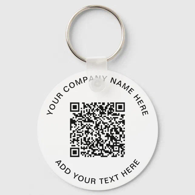Modern QR Code Promotional Keychain | Zazzle