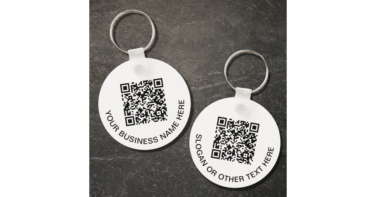 Modern QR Code Promotional Keychain | Zazzle