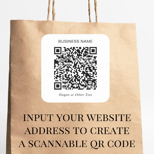 Modern QR Code Promotional Square Sticker | Zazzle