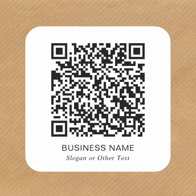 Modern QR Code Promotional Square Sticker | Zazzle