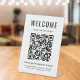 Modern QR Code Restaurant Menu Tabletop Pedestal Sign | Zazzle