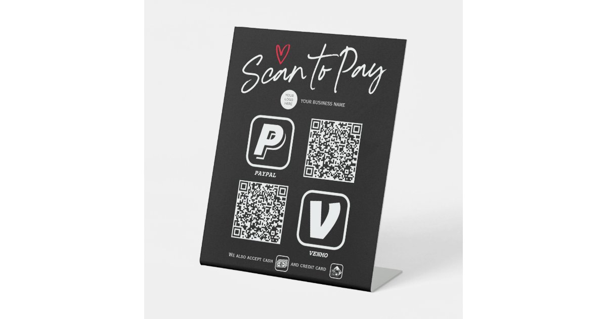Modern QR code scan to pay payment options sign | Zazzle