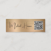 Modern QR Code Signature Script Gold Mini Business Card | Zazzle