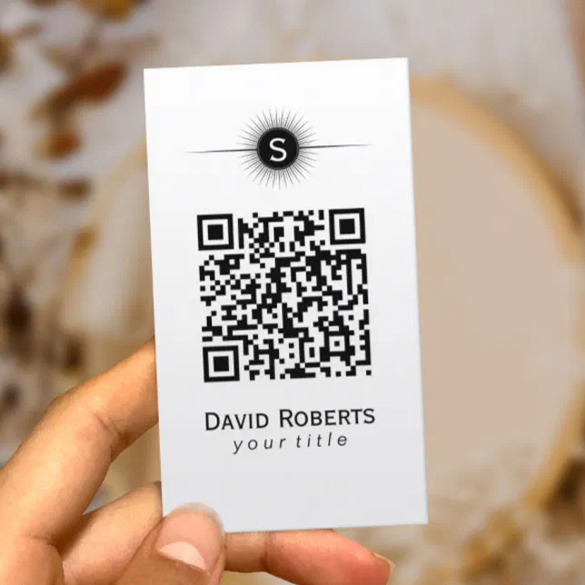 Modern QR Code Simple Plain Business Card | Zazzle