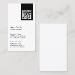 Modern QR code System Architect Business Card | Zazzle