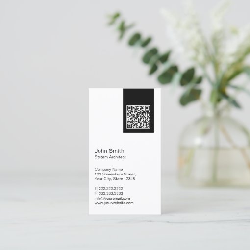 Modern QR code System Architect Business Card | Zazzle