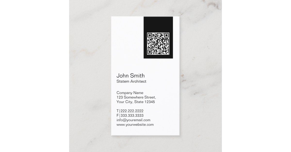 Modern QR code System Architect Business Card | Zazzle