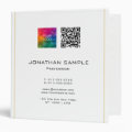 Modern QR Code Upload Corporate Logo Professional 3 Ring Binder | Zazzle