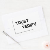 MODERN quotes: trust but verify Rectangular Sticker | Zazzle