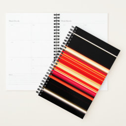 Modern Racing Stripes Red Black Gold Planner | Zazzle