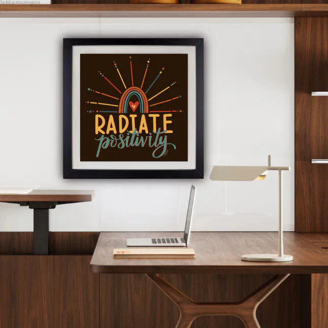 Modern Radiate Positivity Quote Fun Inspirivity Poster | Zazzle