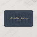 Modern Radio Host Podcast Monogram Elegant Blue Business Card | Zazzle