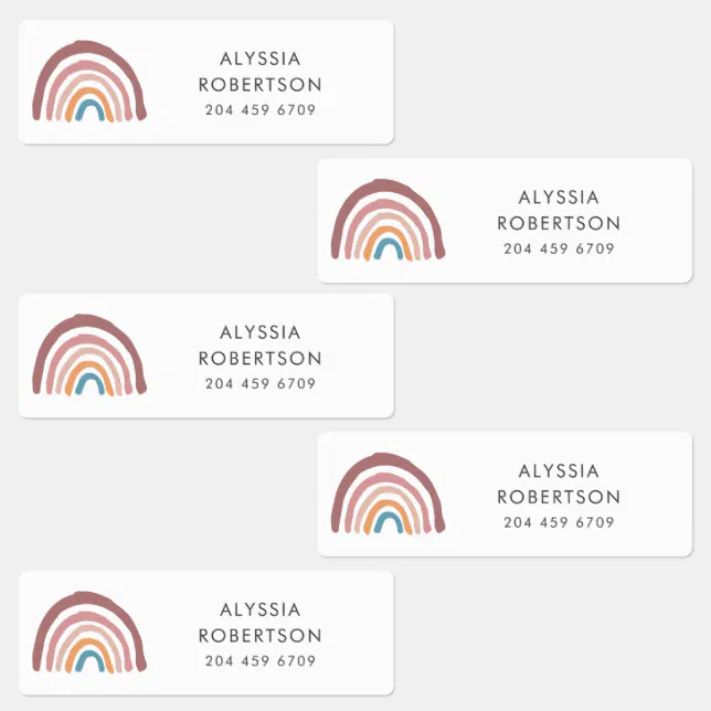 Modern Rainbow Cute School Custom Kids' Labels | Zazzle