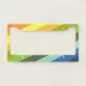 Modern Rainbow Diagonal Stripes Geometric Pattern License Plate Frame ...