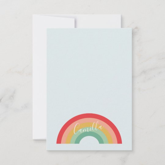 Modern rainbow handwritten script kids thank you card | Zazzle.com