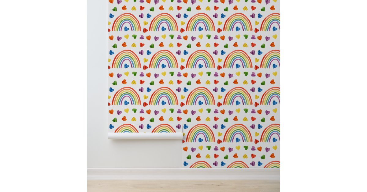Modern Rainbow LGBT Gay Pride Pattern Wallpaper | Zazzle