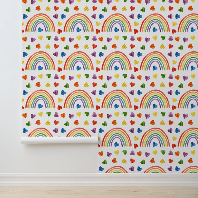 Modern Rainbow LGBT Gay Pride Pattern Wallpaper | Zazzle