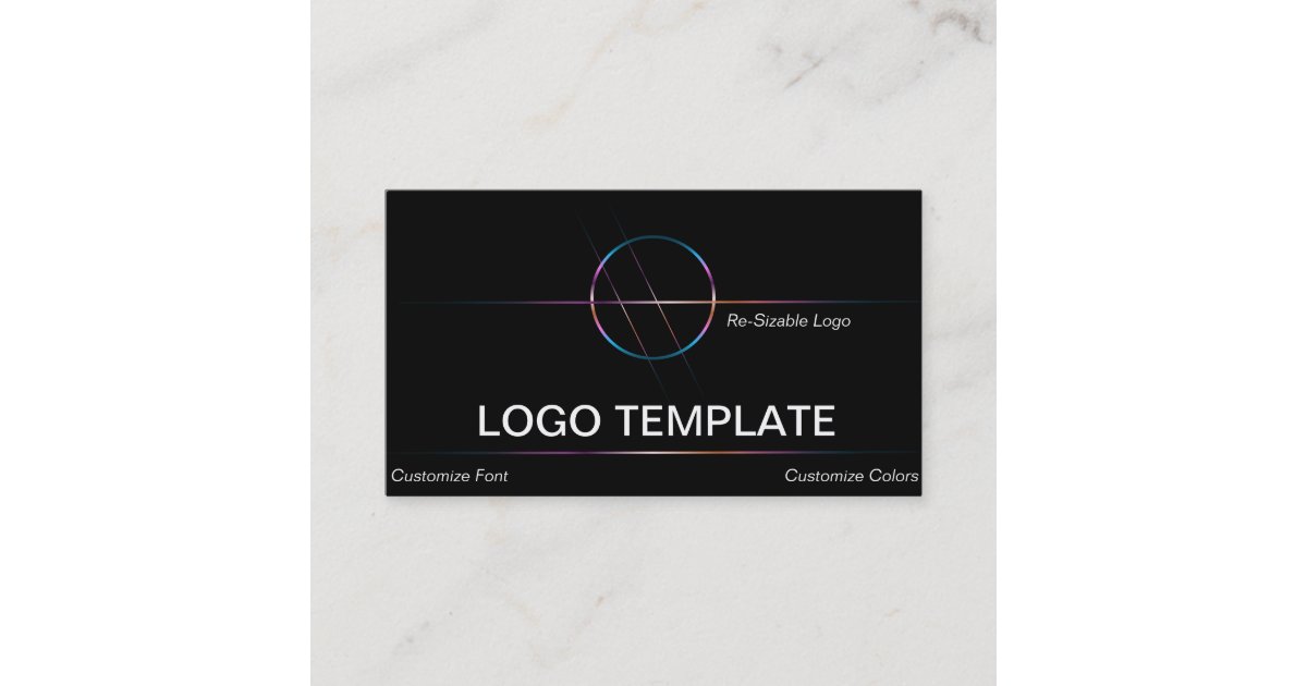 Modern Rainbow Metallic Circle Logo Business Card | Zazzle