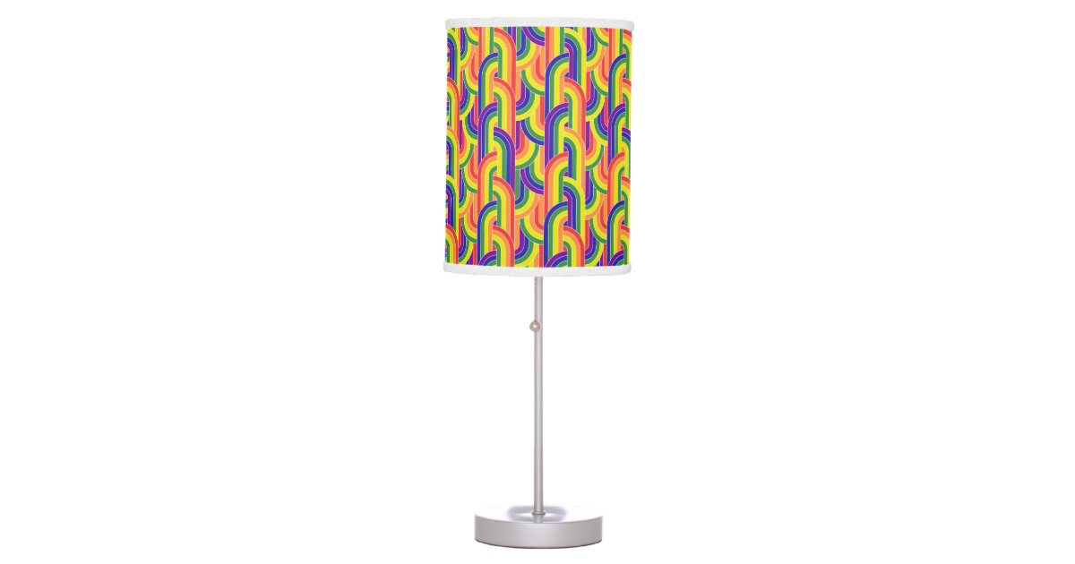 Modern Rainbow Pattern Table Lamp | Zazzle