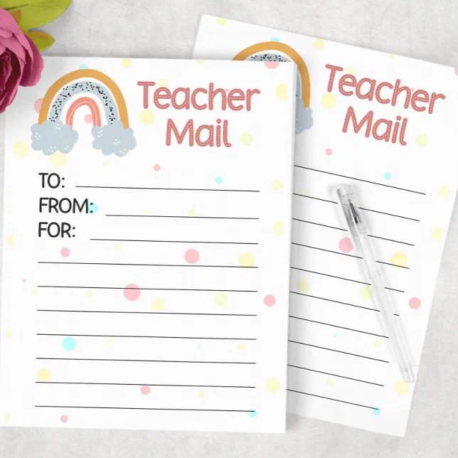 Modern Rainbow Teacher Mail Post-it Notes | Zazzle